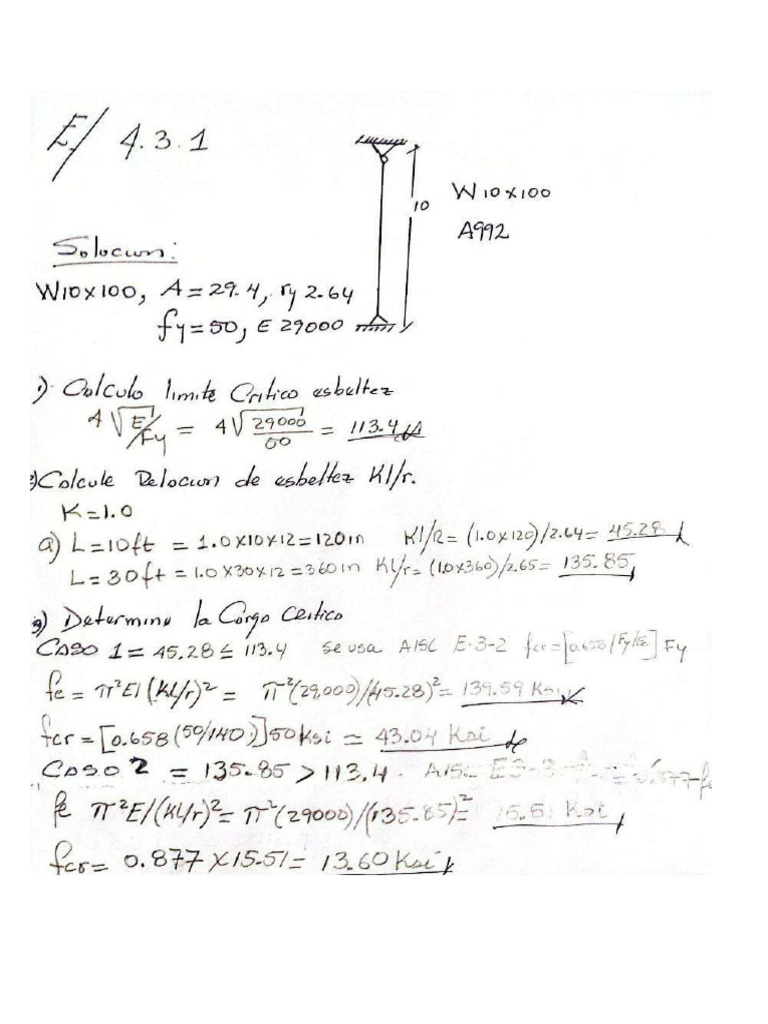 Exsamen de Estructura Metalica Tema 5 | PDF