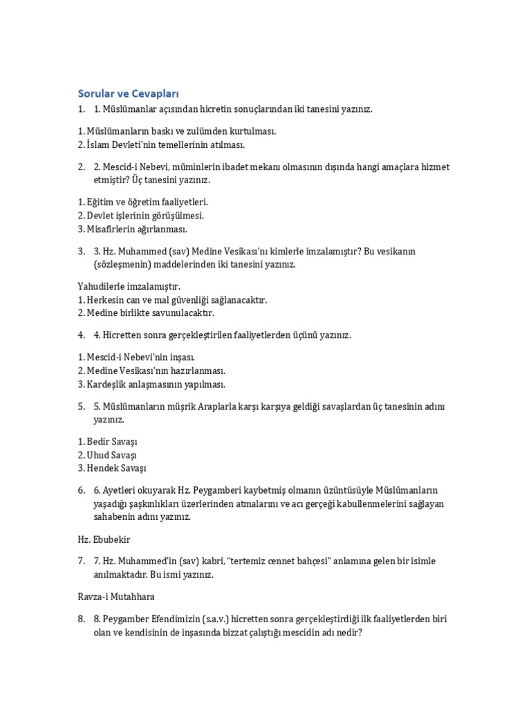 Sorular Ve Cevaplar | PDF