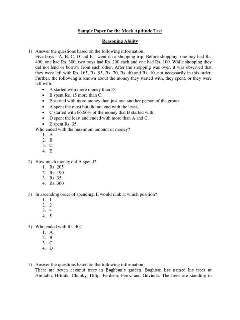 Mock Sample Test For BCam | PDF | Computer Program | Programming