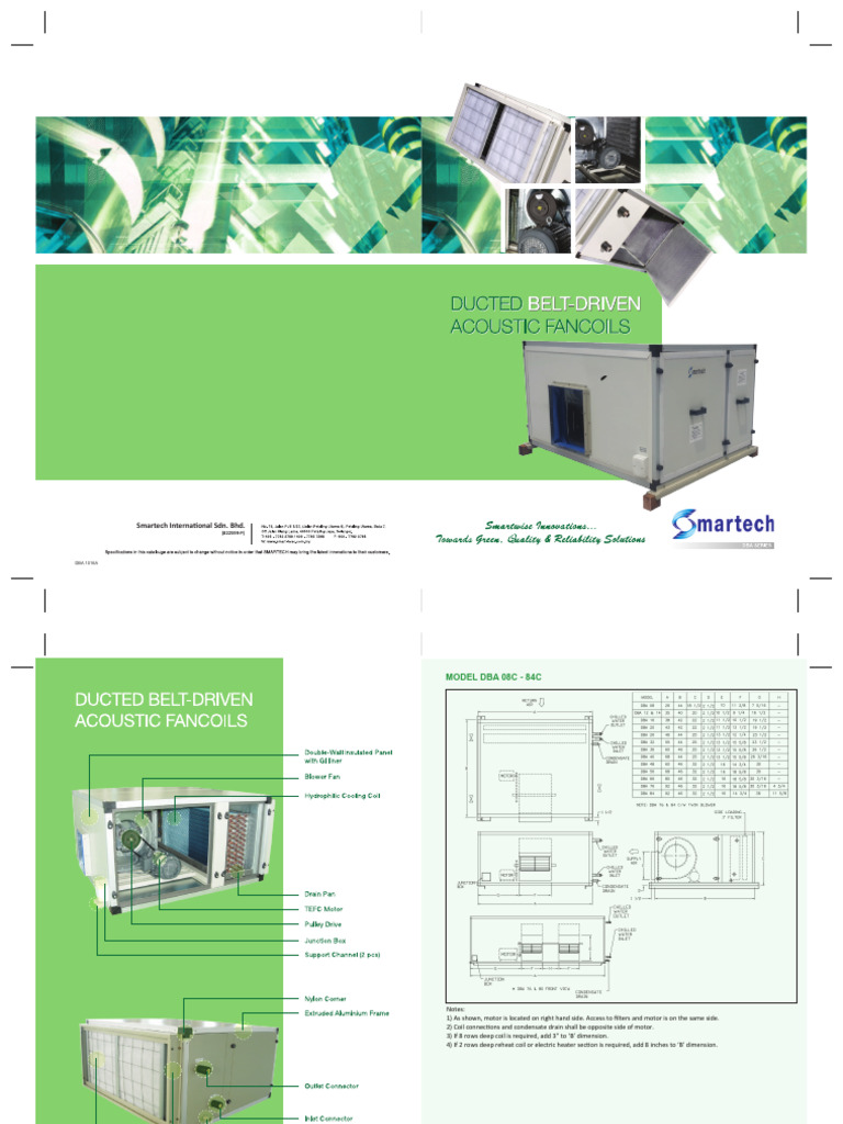 SMARTECH - Ducted Belt-Driven Acoustic Fancoils (DBA) | PDF | Engineering Thermodynamics | Home ...