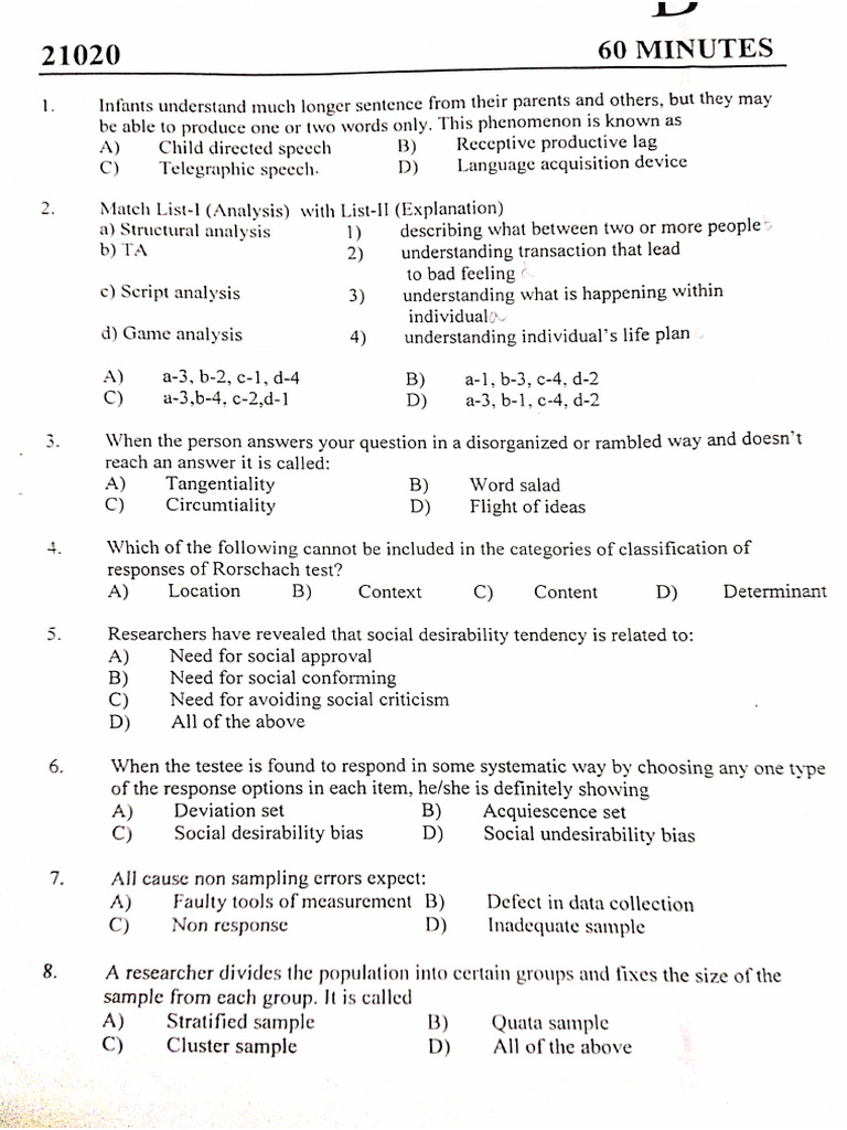 IMHANS Mphil Entrance 2021 | PDF