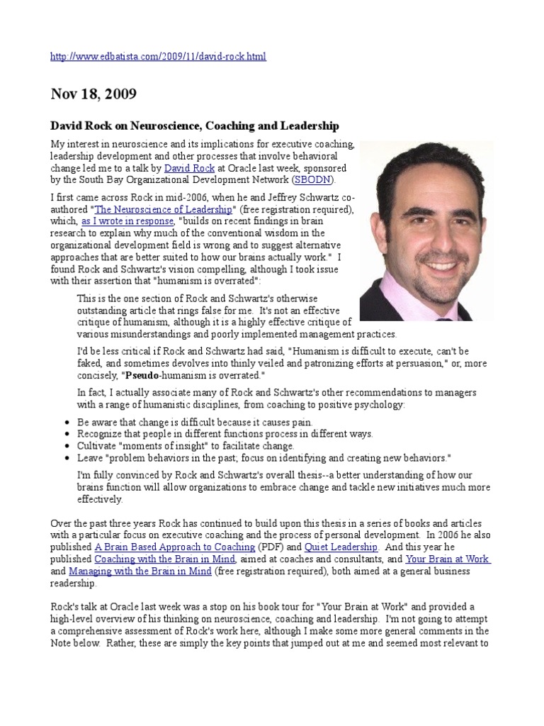 David Rock on Neuroscience, Coaching and Leadership | Limbic System ...