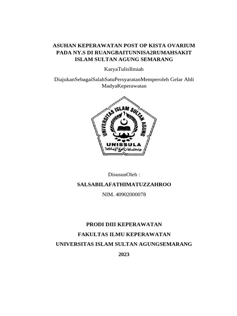 Asuhan Keperawatan Kista Ovarium | PDF