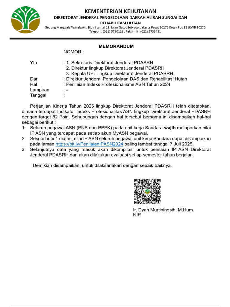 Memo Dirjen IP ASN 2024 | PDF