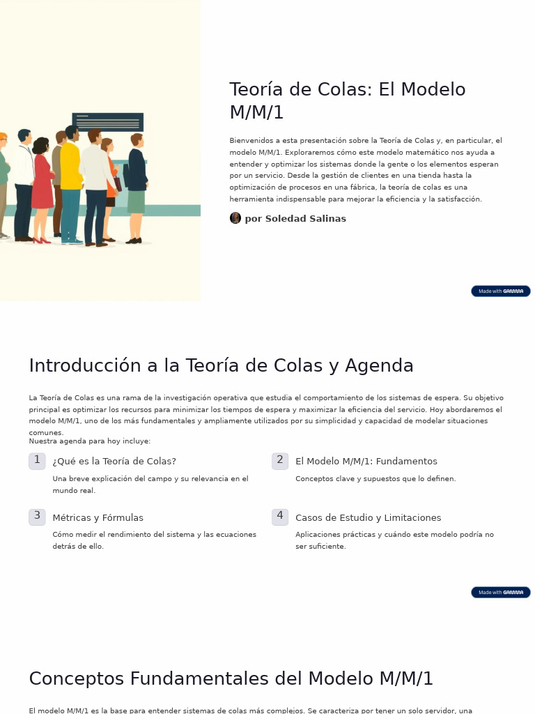 Teoria de Colas El Modelo MM1 | PDF | Teoría | Matemáticas Aplicadas