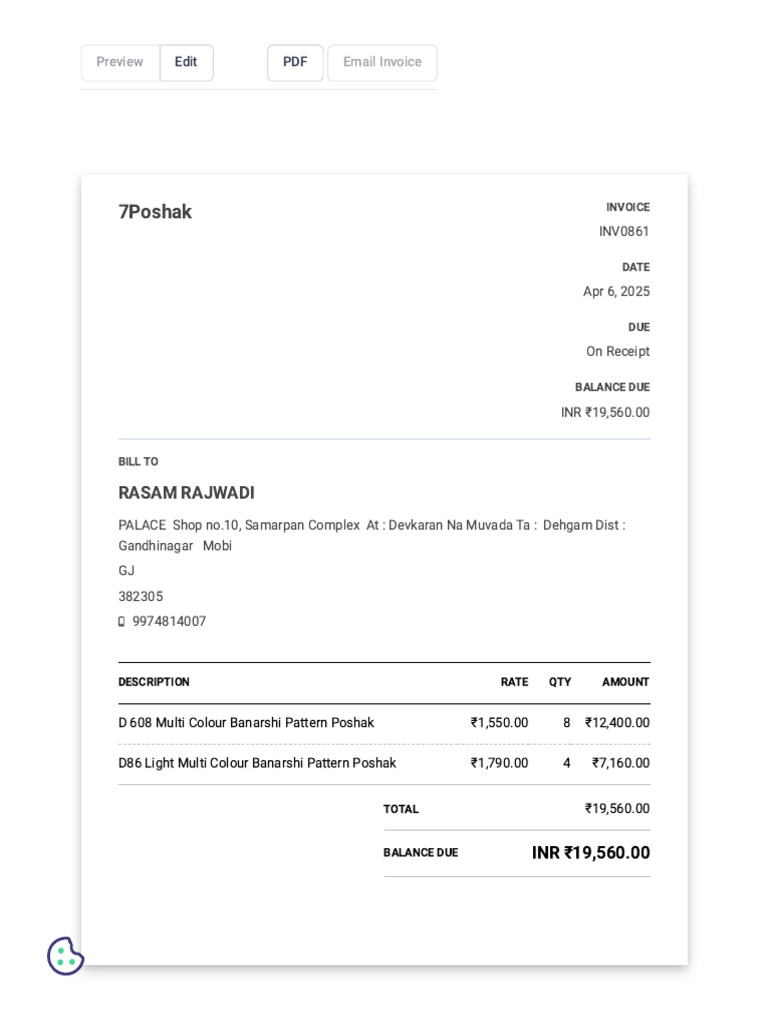Invoice Simple - Preview Invoice INV0861 - John Doe | PDF