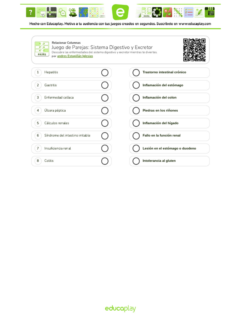 22676997-Juego de Parejas Sistema Digestivo y Excretor | PDF