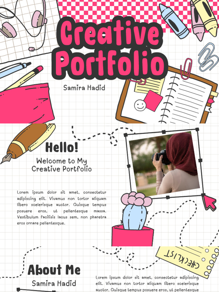 Pink White Cute Playful Creative Portfolio Presentation | PDF
