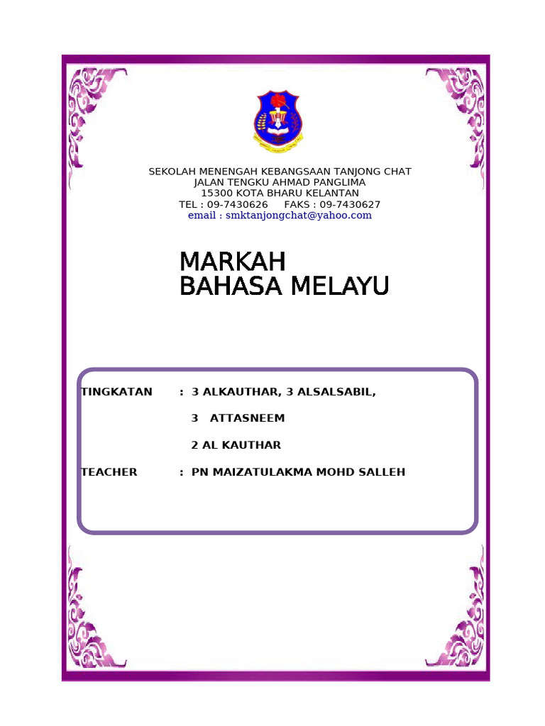 Cover File Bi Form 4 Sains | PDF