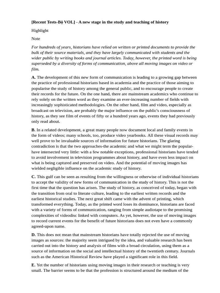 Evolving History: Embracing Moving Images | PDF | Historian | Communication