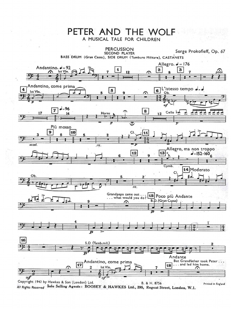 IMSLP809818-PMLP04504-Prokofieff Peter and The Wolf Percussion 2 | PDF