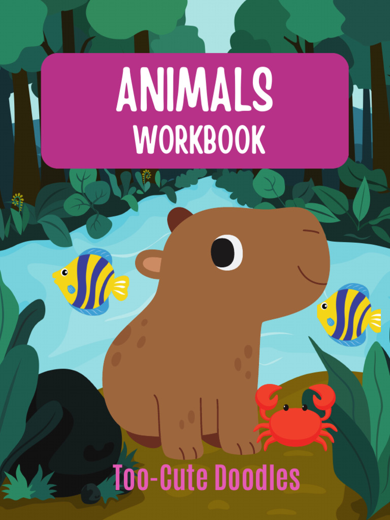Animals Kindergarten Workbook in Colourful Illustrative Style | PDF ...