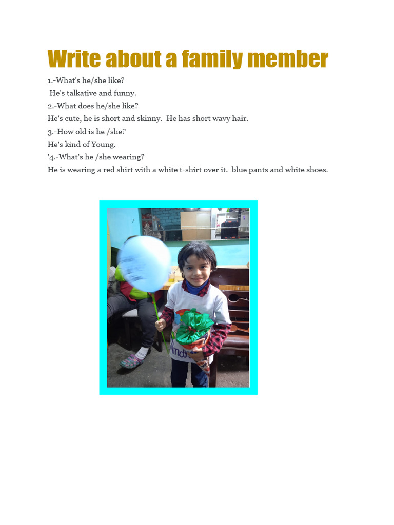 Write About A Family Member | PDF