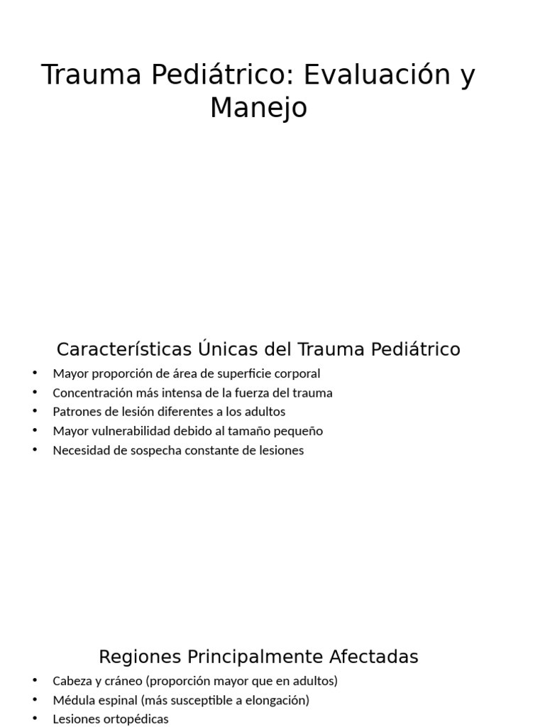 Trauma Pediátrico Evaluación y Manejo | PDF | Lesión cerebral ...