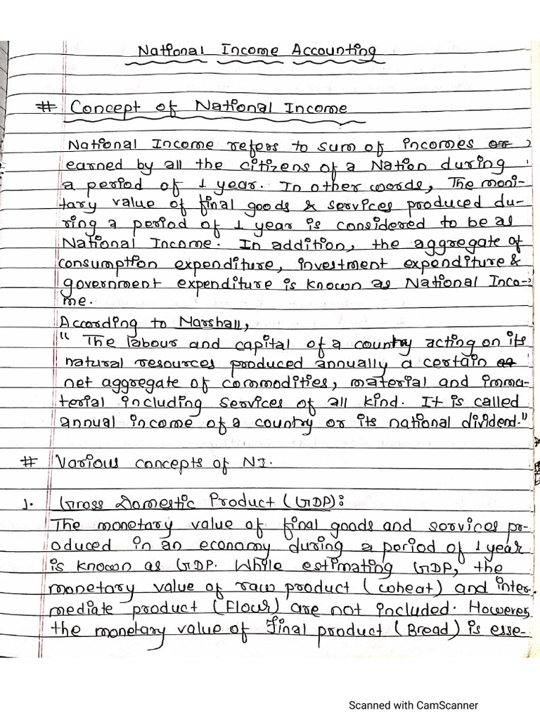 BBA Unit-2 National Income Analysis | PDF