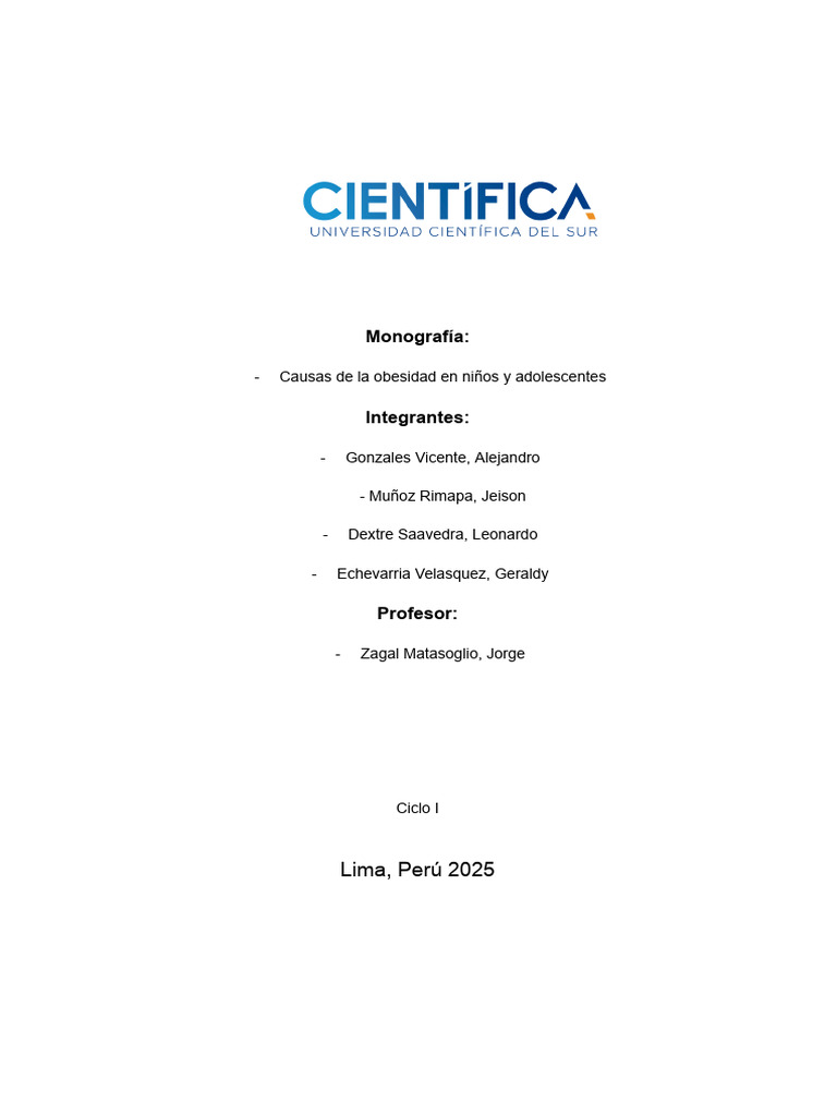 Monografía | PDF | Obesidad | Trastorno depresivo mayor