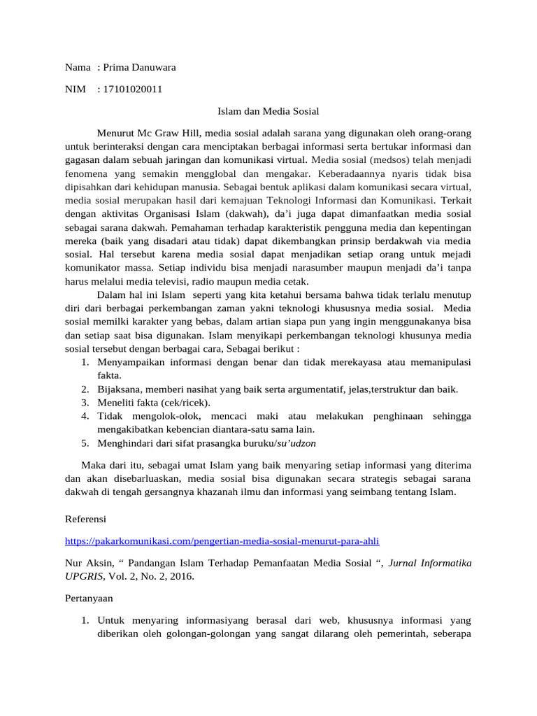 Islam dan Strategi Dakwah di Media Sosial | PDF