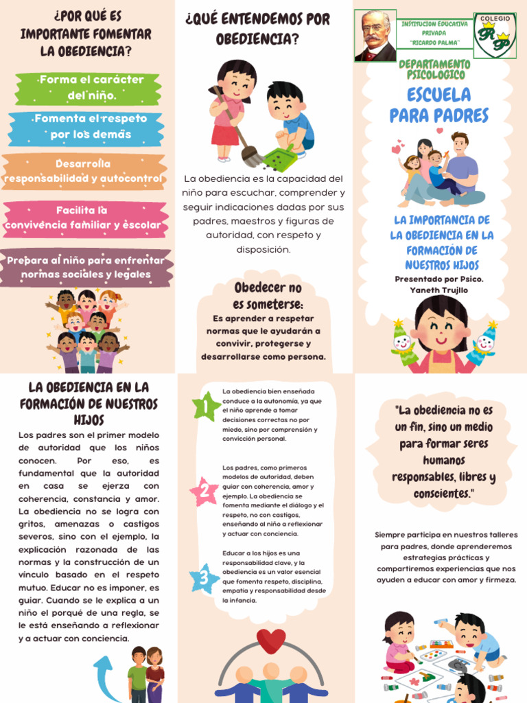 Triptico Escuela para Padres | PDF | Escuelas | Amor