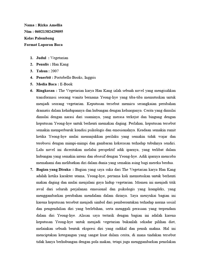 Format Laporan Baca Buku Rizka Amellia | PDF