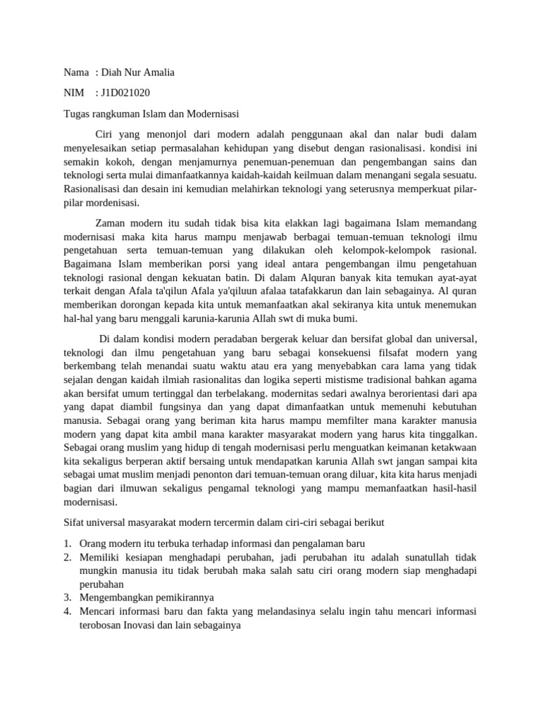 Islam dan Modernisasi: Keseimbangan Rasional | PDF