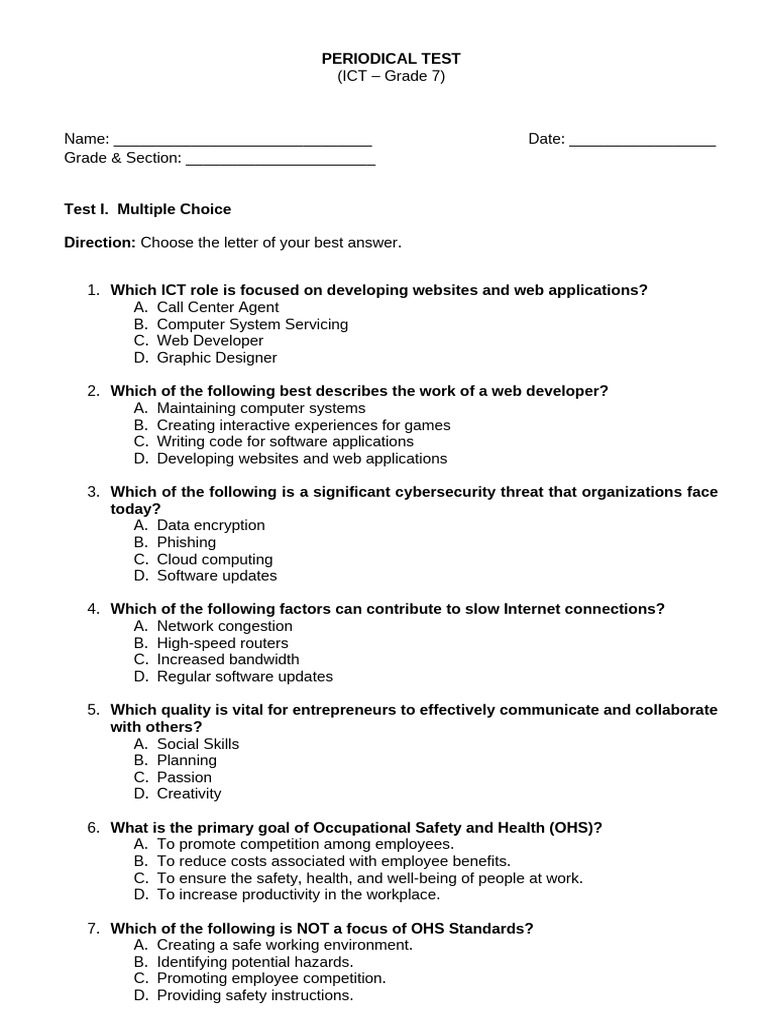 EXAM TLE-ICT Matatag | PDF | Decimal | Computing