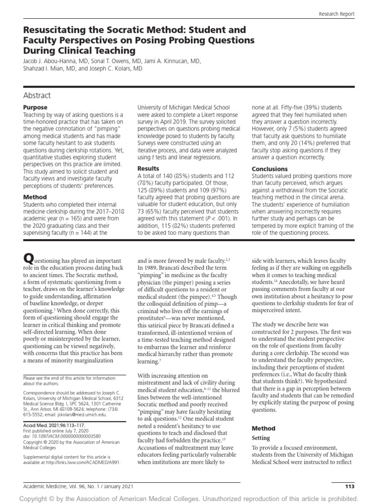Resuscitating The Socratic Method Student And.50 | PDF | United States ...