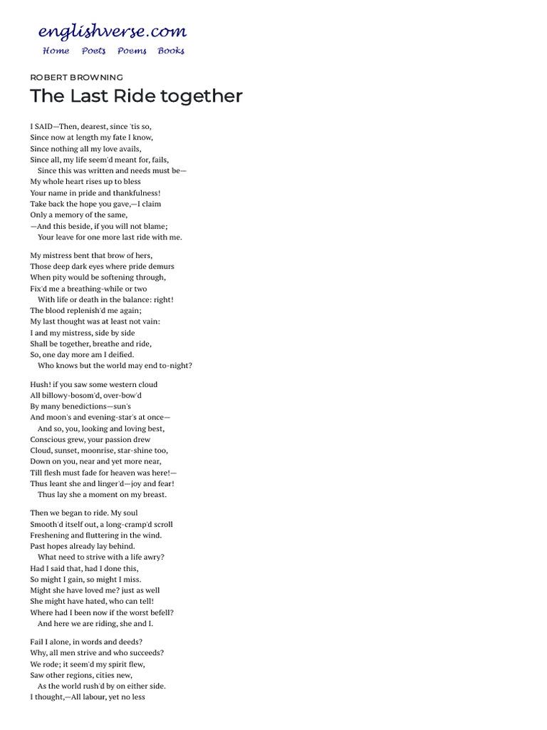 The Last Ride Together, by Robert Browning | PDF