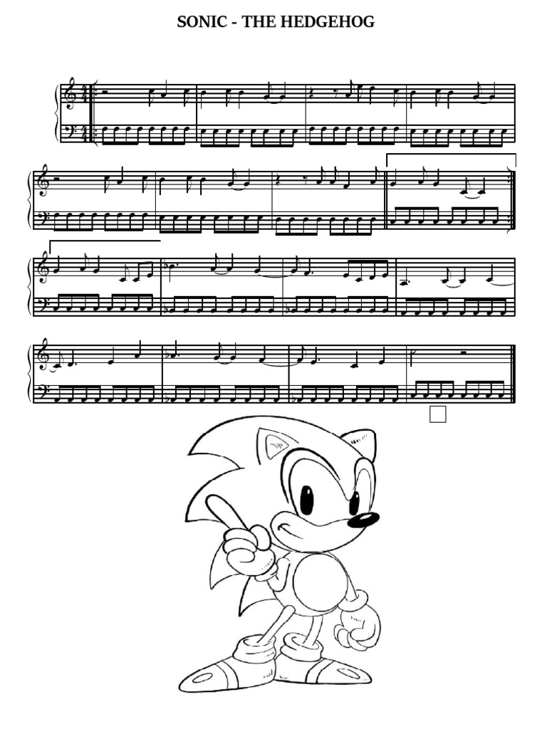 Sonic - The Hedgehog - 001 Piano | PDF