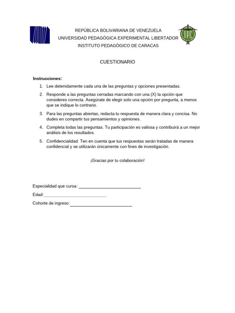 Garcia Maria. Vera Anilec. Galindo Daniela. Cuestionario | PDF