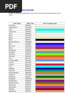 Tabel Warna Heksadesimal dan RGB | PDF