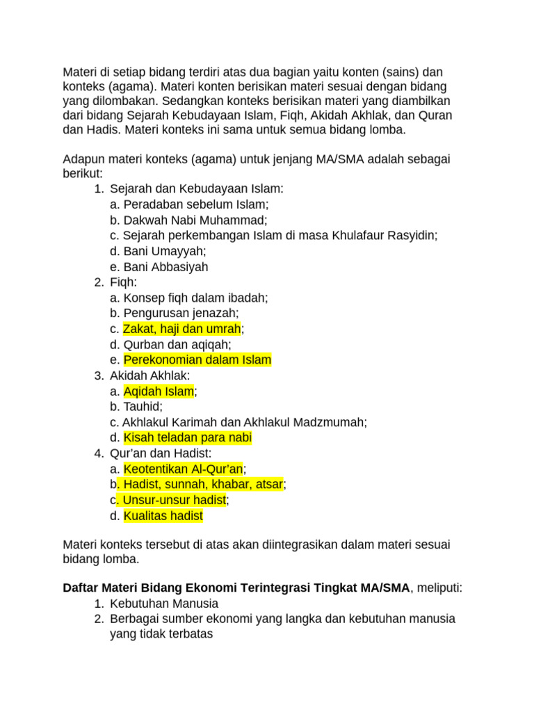 Materi KSM 2023 | PDF