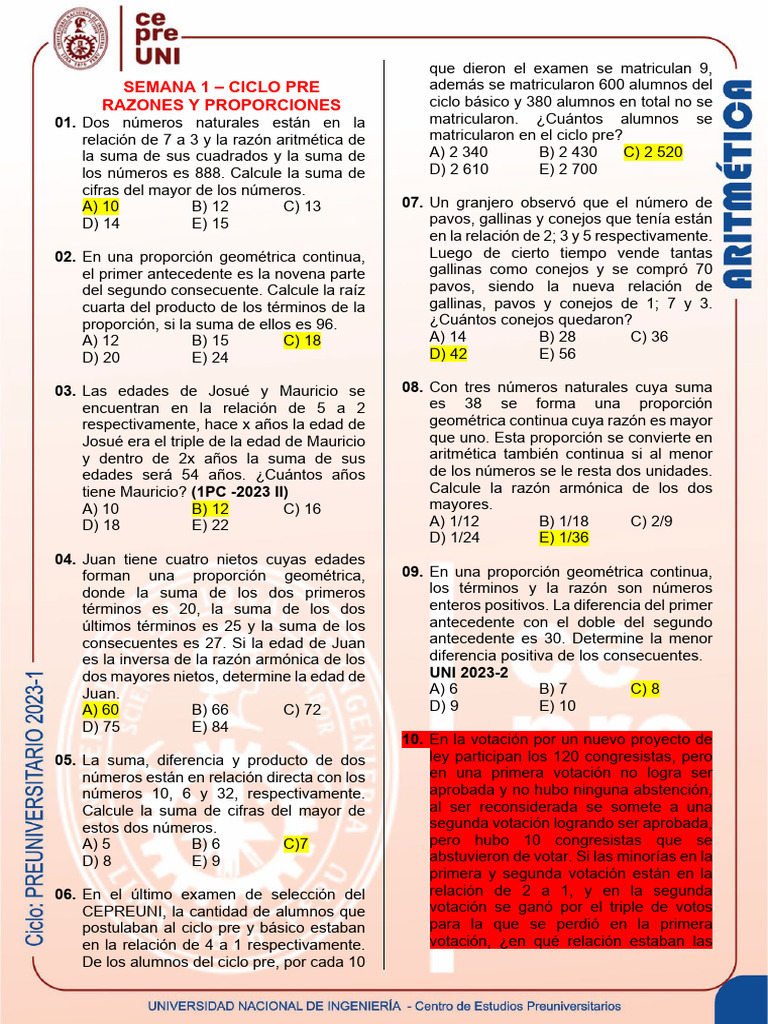ES1 Pre 2024-2 CON CLAVES | PDF | Volumen | Matemática Elemental