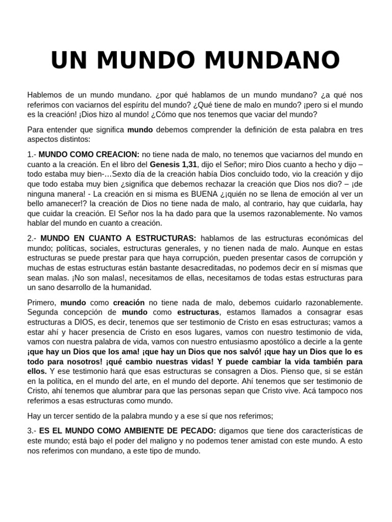 Un Mundo Mundano | PDF | Amor | Pecado
