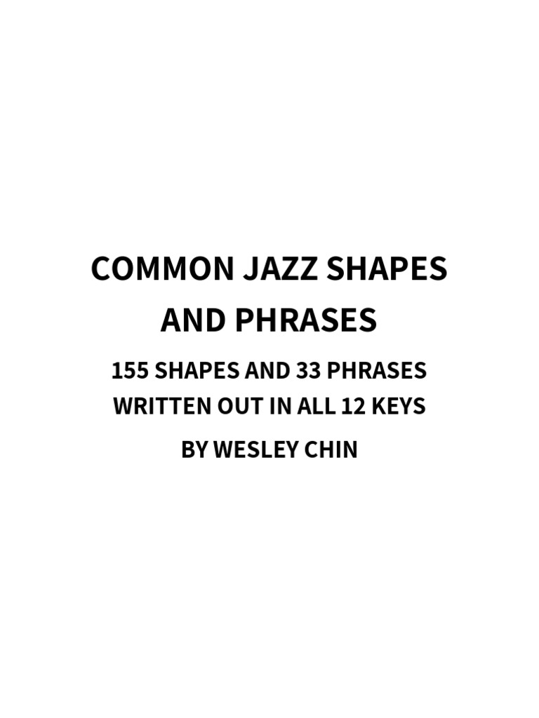 Common Jazz Shapes and Phrases - Treble Clef | PDF