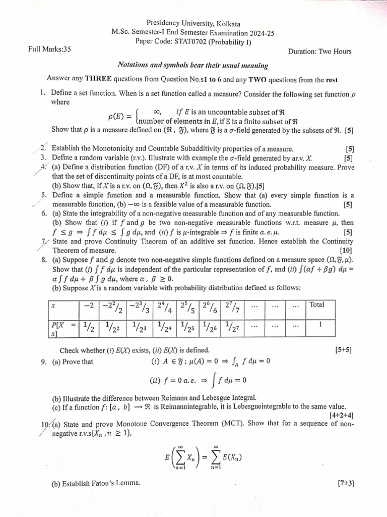 STAT0702 Endsem 2024-25 | PDF