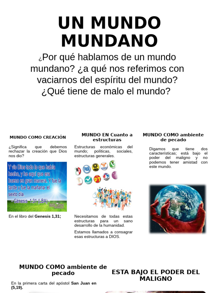 Un Mundo Mundano Diapositivas | PDF | Demonios | Pecado