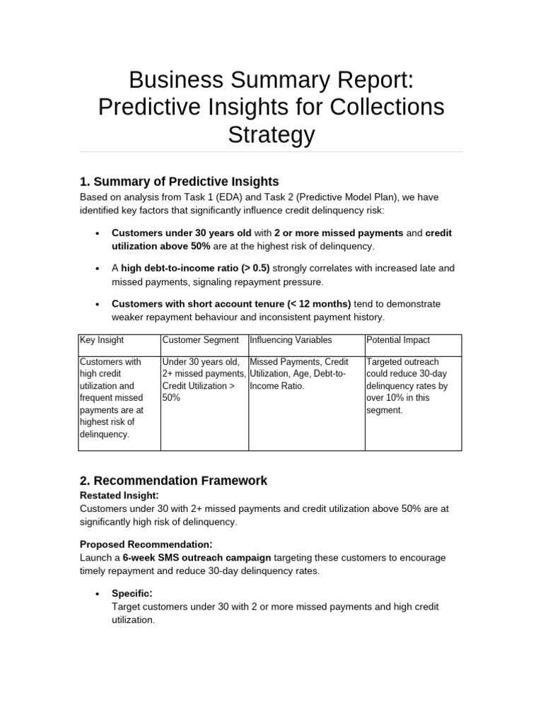 Updated Business Summary Report Template | PDF | Risk | Juvenile ...