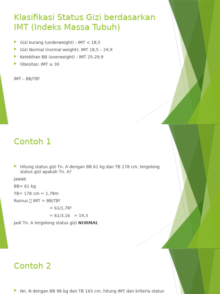 Status Gizi Berdasar IMT | PDF