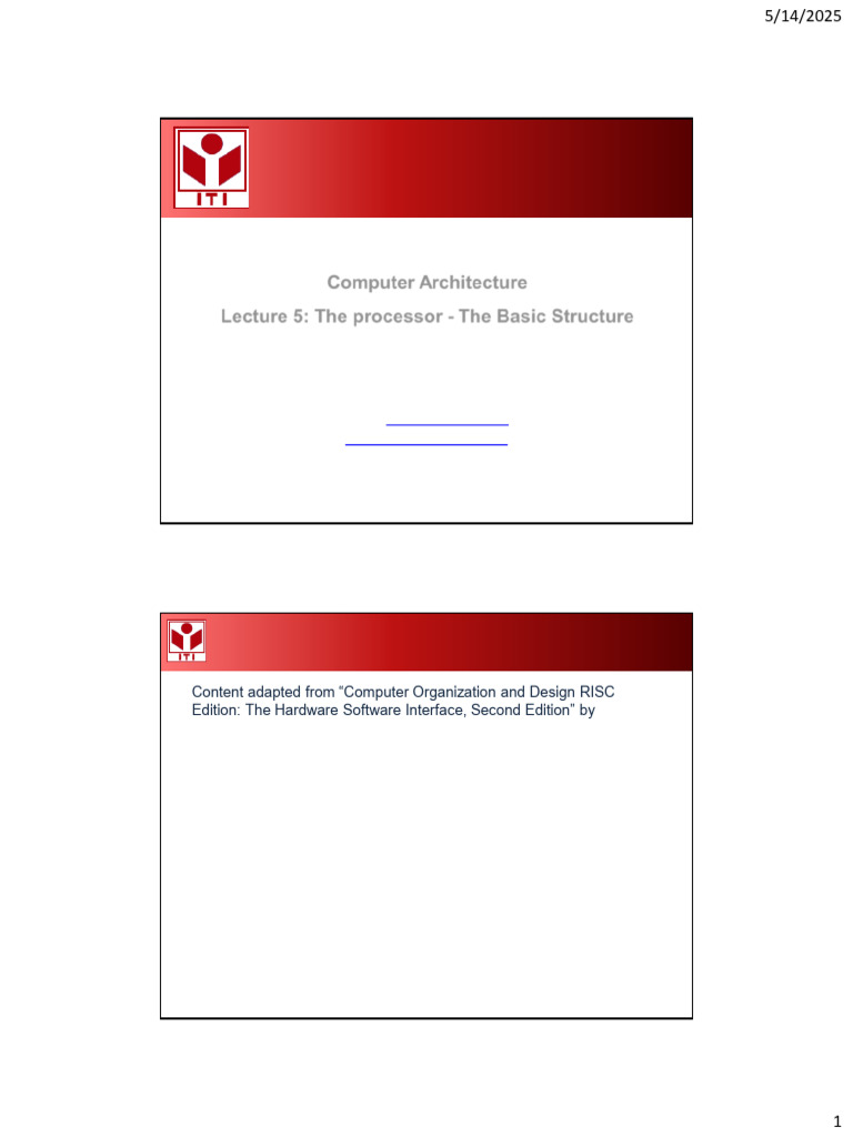 Lecture 5 The Processors-Basic Structures | PDF | Central Processing Unit | Computing
