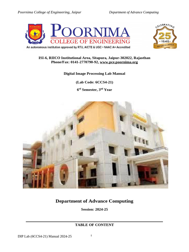 6ccs4-21 Dip Lab Manual Rajesh Bathija 2024-25 | PDF | Engineering