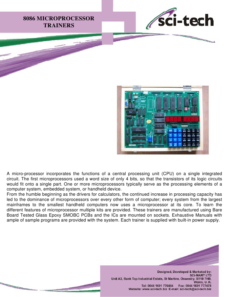 8086 Microprocessor Trainer Kits Overview | PDF | Microprocessor ...