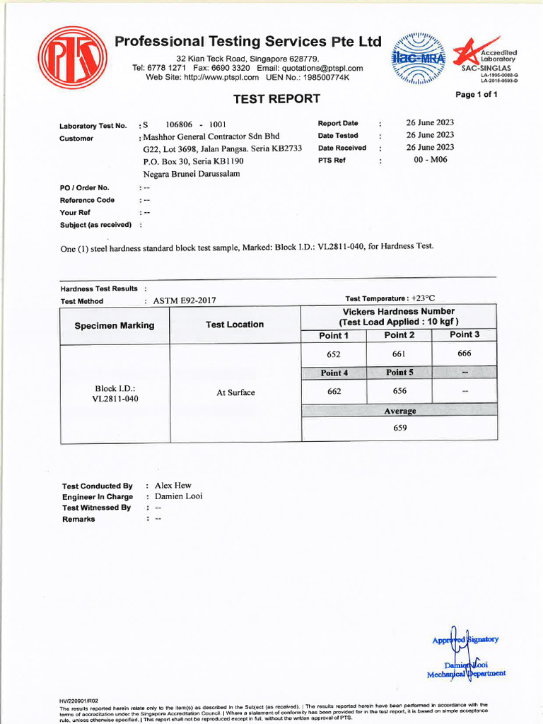 Hardness (ASTM) Calibration Block | PDF
