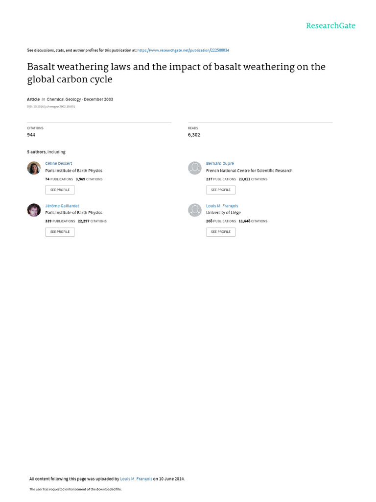 6.basalt Weathering Laws and The Impact of Basalt Weathering On The ...