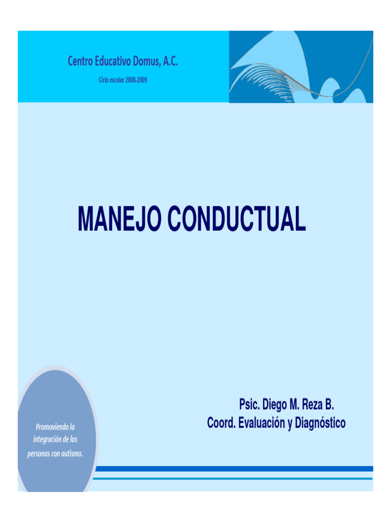 Manejo Conductual | PDF | Autismo | Las emociones