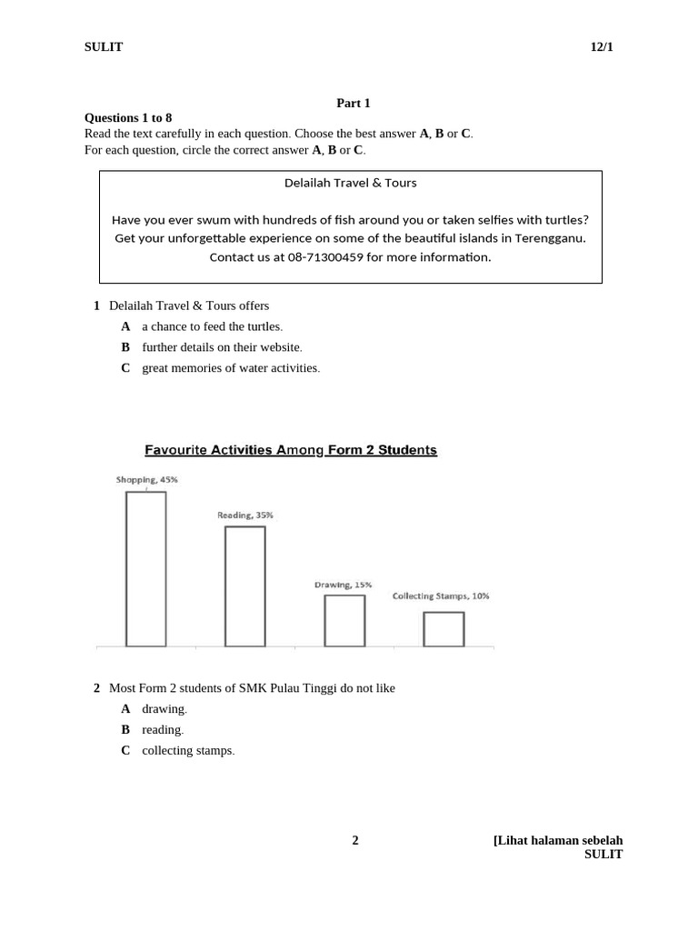 UASA Form 2 English Paper 1 Guide | PDF | Sleep | Public Speaking