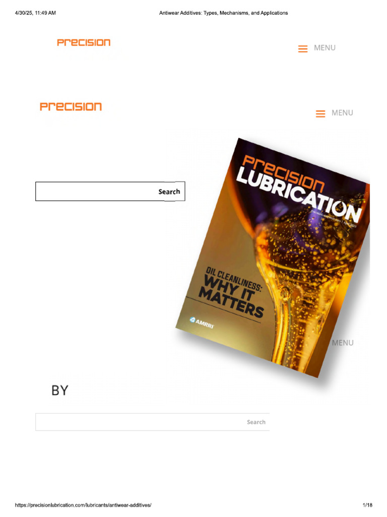 Antiwear Additives - Types, Mechanisms, and Applications | PDF