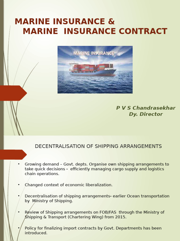 Marine Transport and Insurance Contract | PDF | Insurance | Cargo