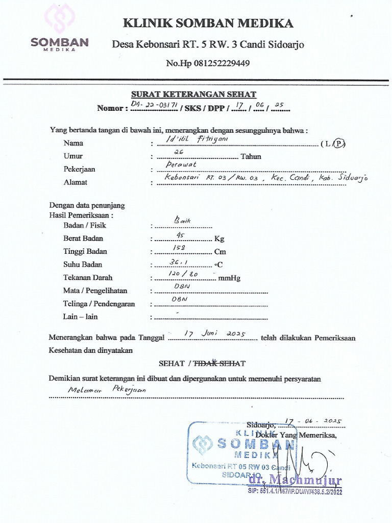 Surat Sehat | PDF