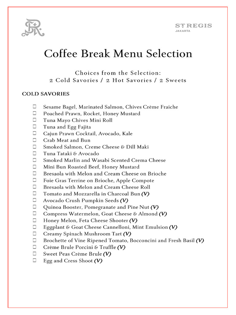 Coffee Break Menu Selection (NEW) - 6 Items | PDF