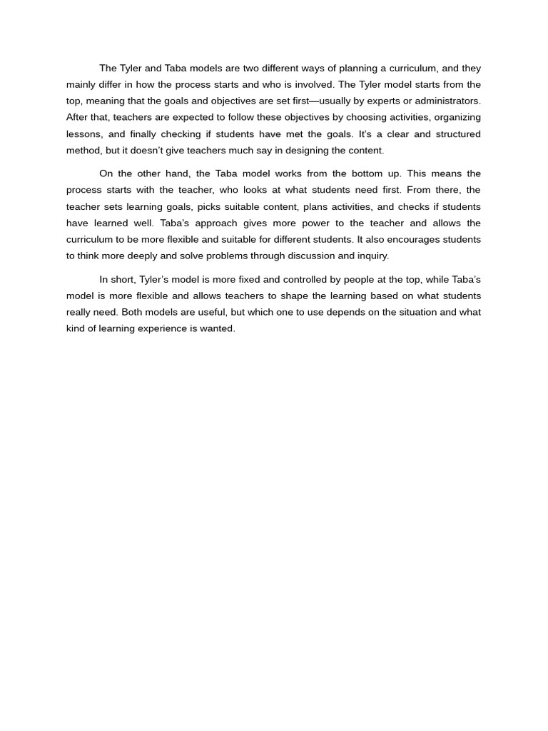 Based On The Video Above. What Is The Differences Between Taba and ...